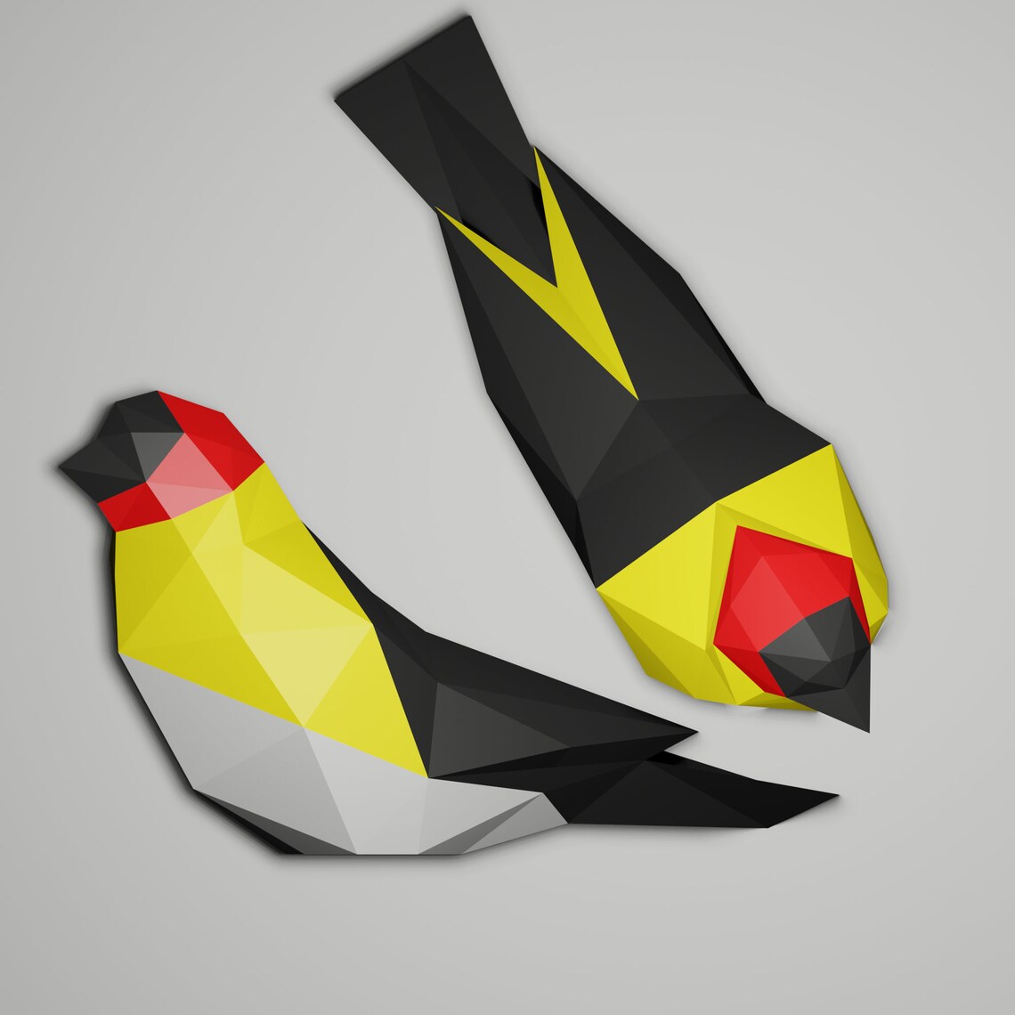Papercraft Goldfinch, Bird 3d Papercraft, SVG, PDF, Instructions, Low ...