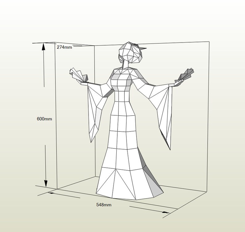 Papercraft Geisha 1 Japanese Woman SVG DXF PDF Low Poly - Etsy