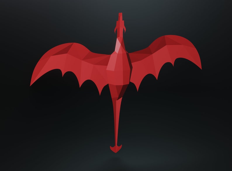 Papercraft Hanging Dragon PDF SVG Papercraft Low Poly Wall - Etsy