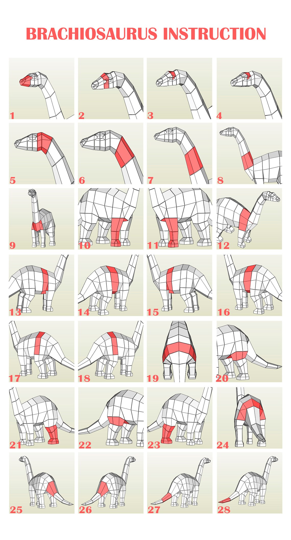 Brachiosaurus Papercraft Brontosaurus Paper Model - Etsy