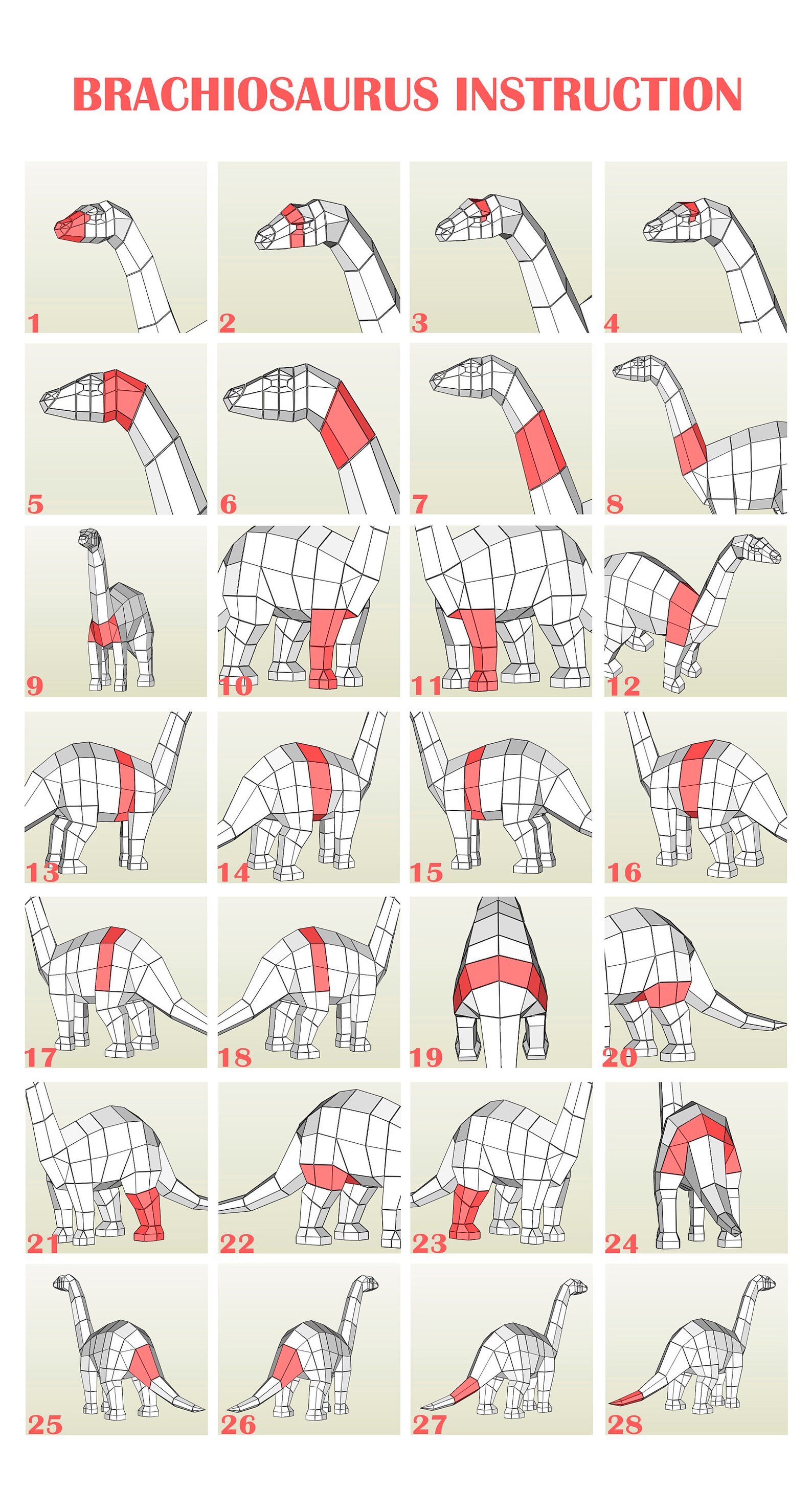 Brachiosaurus Papercraft Brontosaurus Paper Model - Etsy