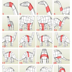Brachiosaurus Papercraft, Brontosaurus Paper Model, Papercraft, Low ...