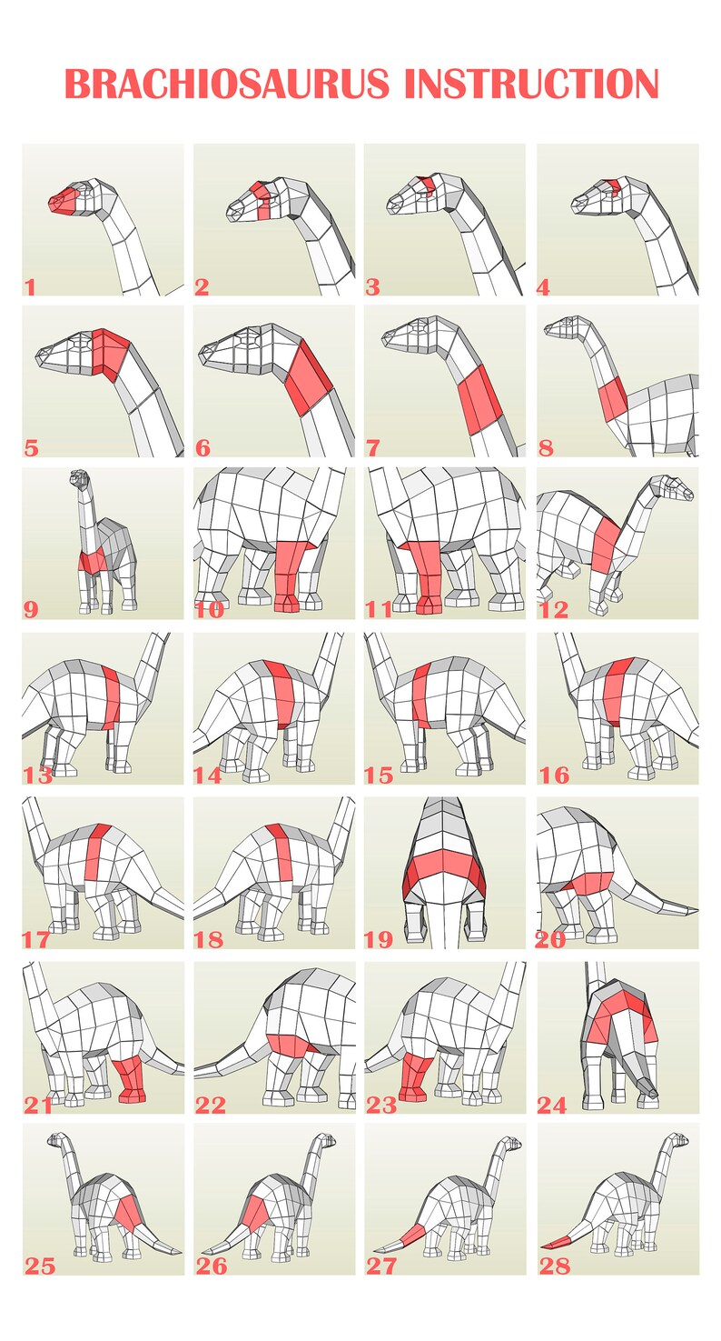 Brachiosaurus Papercraft Brontosaurus Paper Model - Etsy