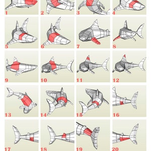 Shark Papercraft Model DIY, 3D Paper Sculpture (PDF/SVG) - Etsy