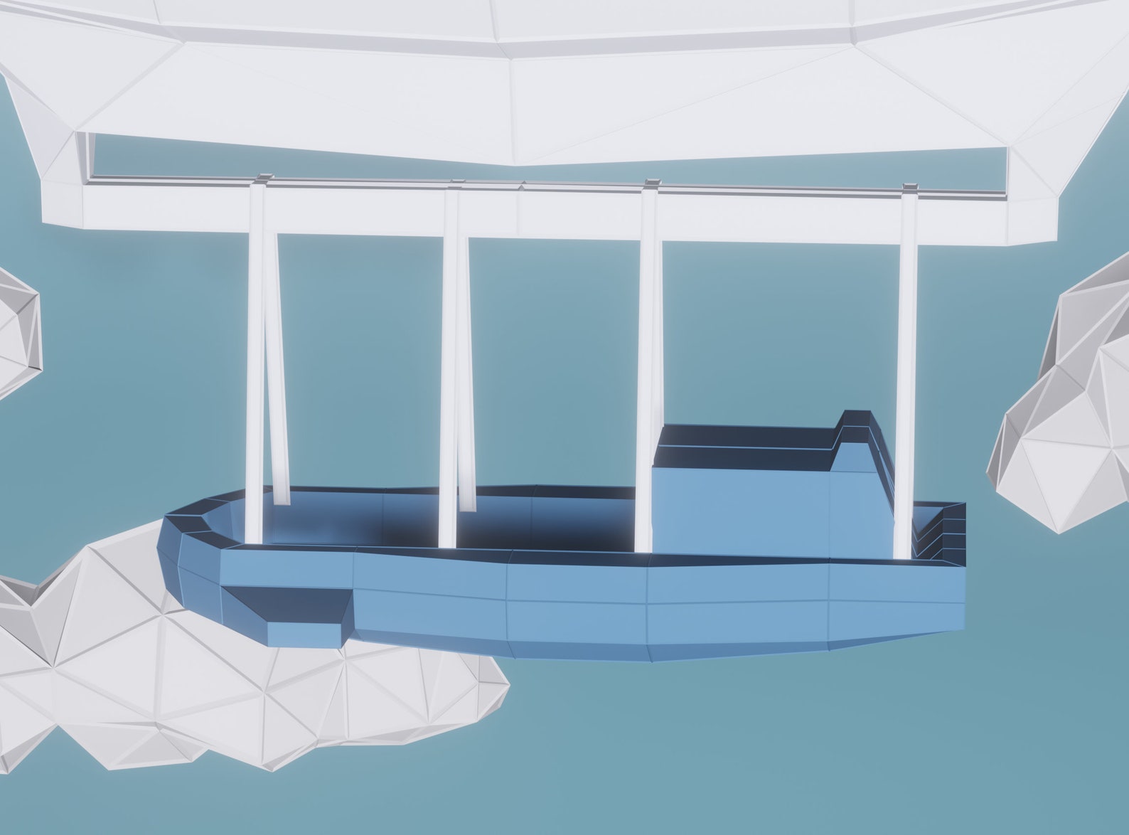 Papercraft Blimp Clouds Hanging, PDF SVG, Papercraft Low Poly, Paper ...