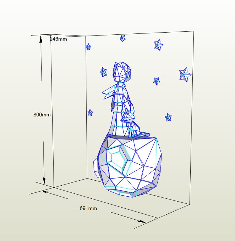 PAPERCRAFT the Little Prince and Fox on the Planet - Etsy