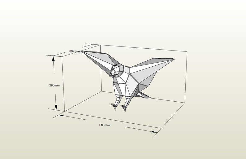 Raven Papercraft Raven SVG PDF Template Paper Statue Crow - Etsy