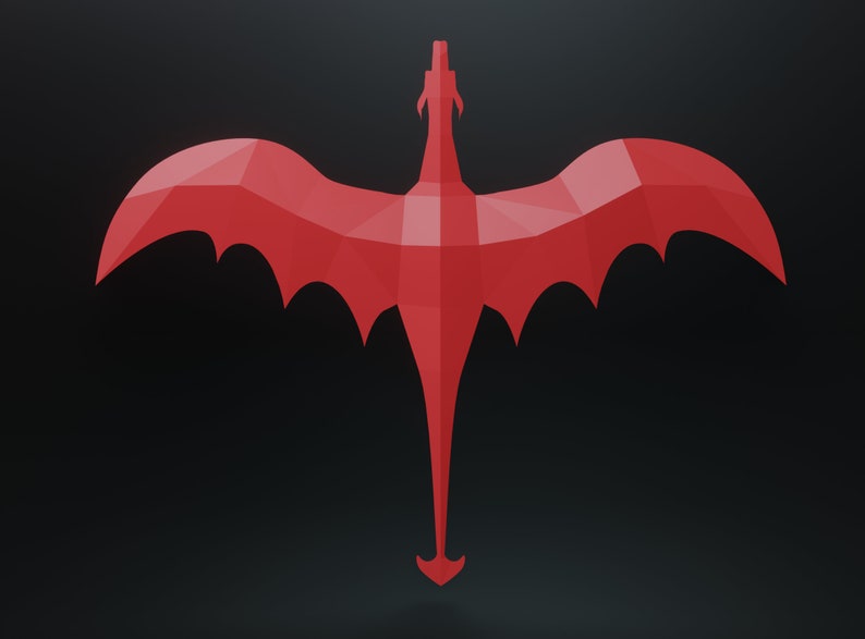 Papercraft Hanging Dragon PDF SVG Papercraft Low Poly Wall - Etsy