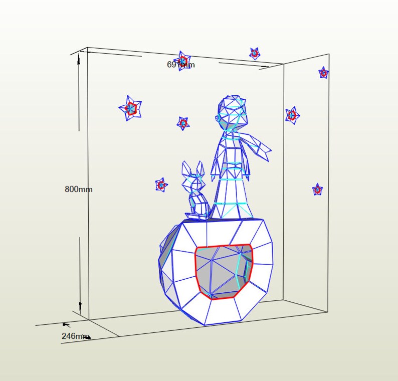 PAPERCRAFT the Little Prince and Fox on the Planet - Etsy