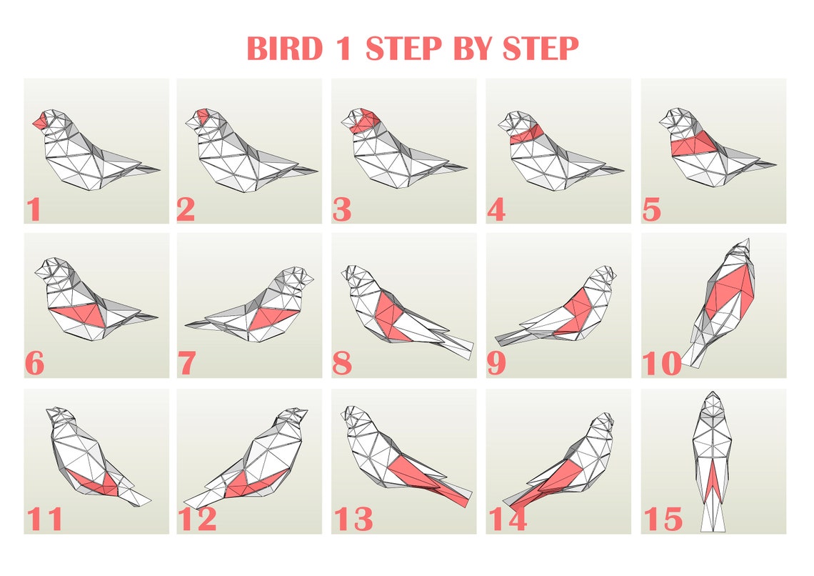 Papercraft Goldfinch Bird 3d Papercraft SVG PDF - Etsy