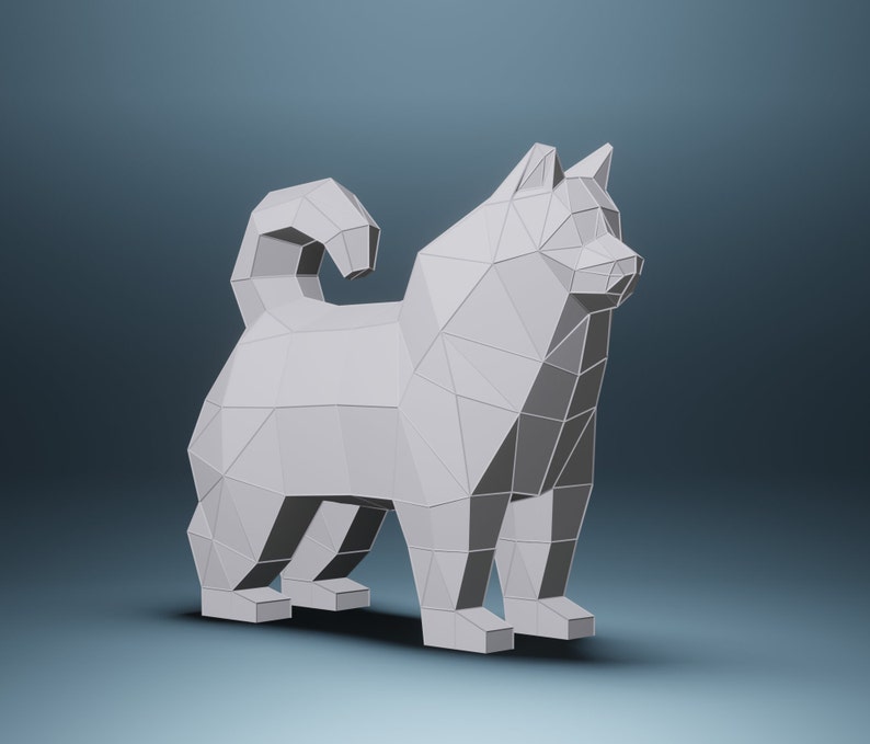 Samoyed Dog Papercraft PDF SVG Dog Low Poly Papercraft - Etsy