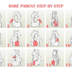 Papercraft Rabbit, SVG, PDF. Paper Craft Rabbit Model, Rabbit PDF ...