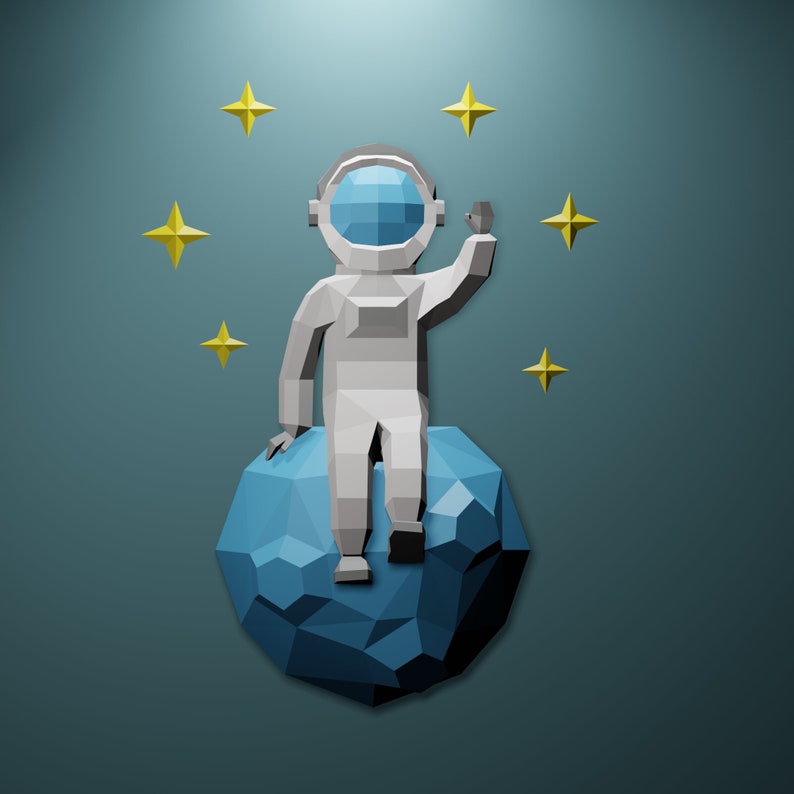Paper Craft Astronaut SVG PDF Spaceman 3D Paper Model Paper - Etsy