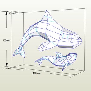 ORCA and Baby-orca, Paper Craft ORCA Whale , Paper Craft Template ...