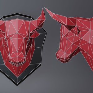 Papercraft Bull, SVG, PDF. Paper Craft Bull Angry Model, Bull PDF ...