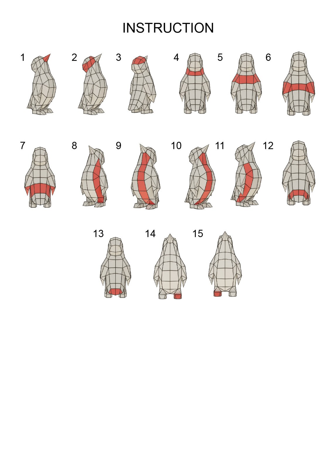 Papercraft Penguins- SVG, DXF, PDF | Low Poly Penguins for Cricut and ...