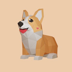 Papercraft Corgi, SVG, PDF, Dxf Paper Craft Dog Model, Welsh Corgi PDF ...