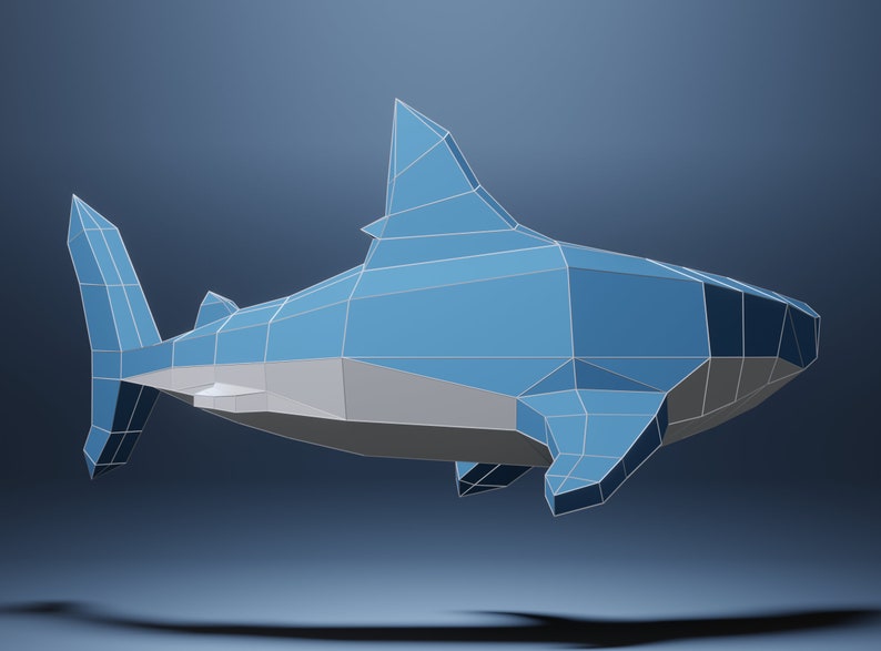 Shark Papercraft Model DIY PDFSVG Download and Make Your - Etsy