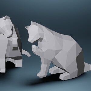 SALE!! Cat 2 Models Paper Craft, 3d Pdf SVG Template, Papercraft ...