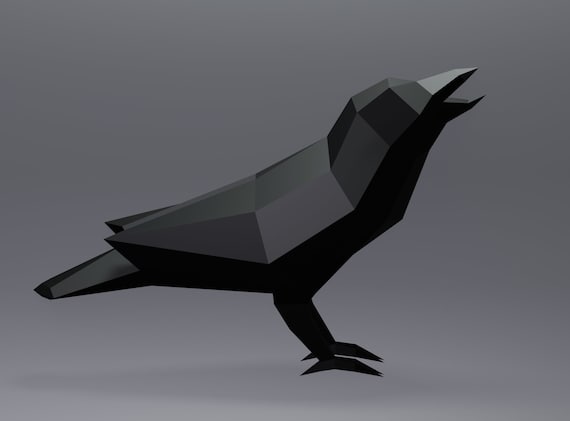 Raven Papercraft Raven SVG PDF Template Paper Statue Crow - Etsy