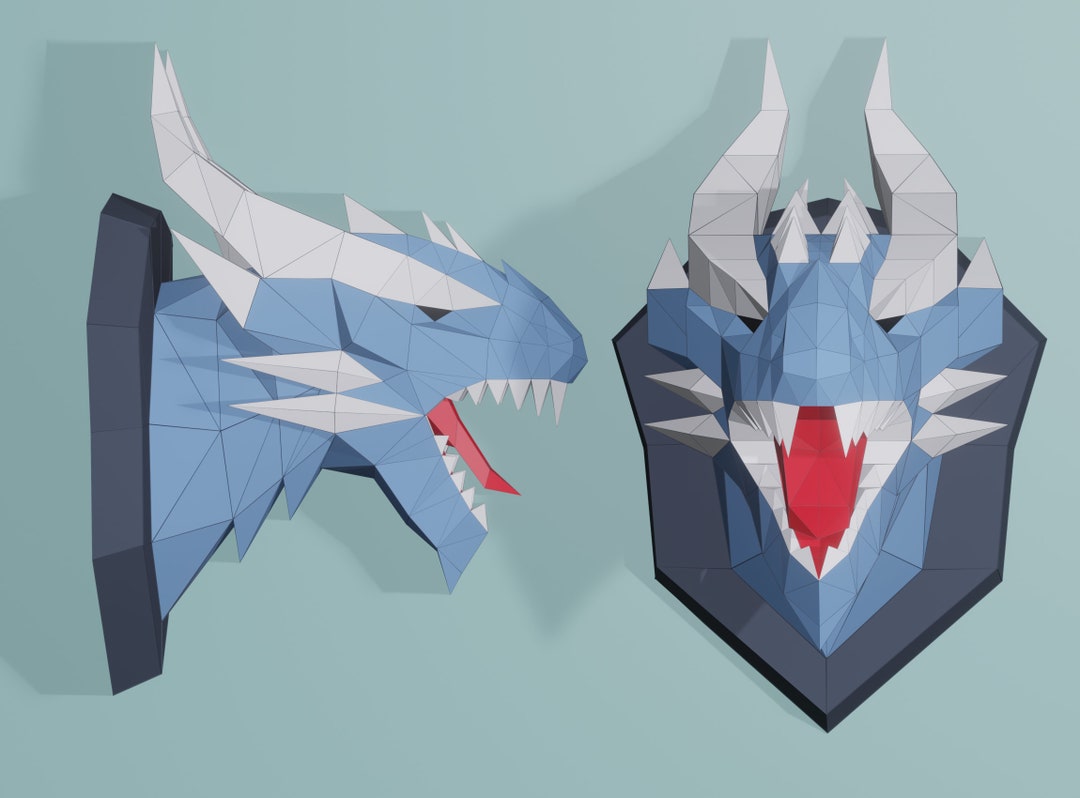 Papercraft Dragon, SVG, PDF. Paper Craft Dragon Model, Dragon Angry PDF ...