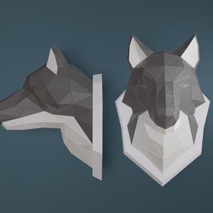 Papercraft Wolf, SVG, PDF, DXF, Paper Craft Wolf Angry Model, Wolf Pdf ...