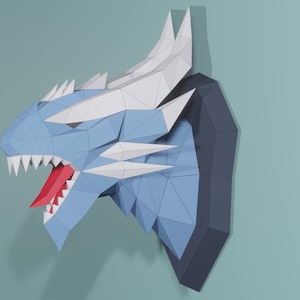 Papercraft Dragon, SVG, PDF. Paper Craft Dragon Model, Dragon Angry PDF ...