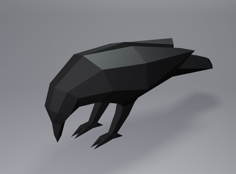 Raven Papercraft Raven SVG PDF Template Paper Statue Crow - Etsy