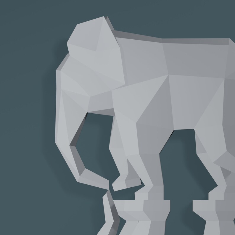 Papercraft Elephant and Cub, SVG, PDF, Cricut, Digital Template ...