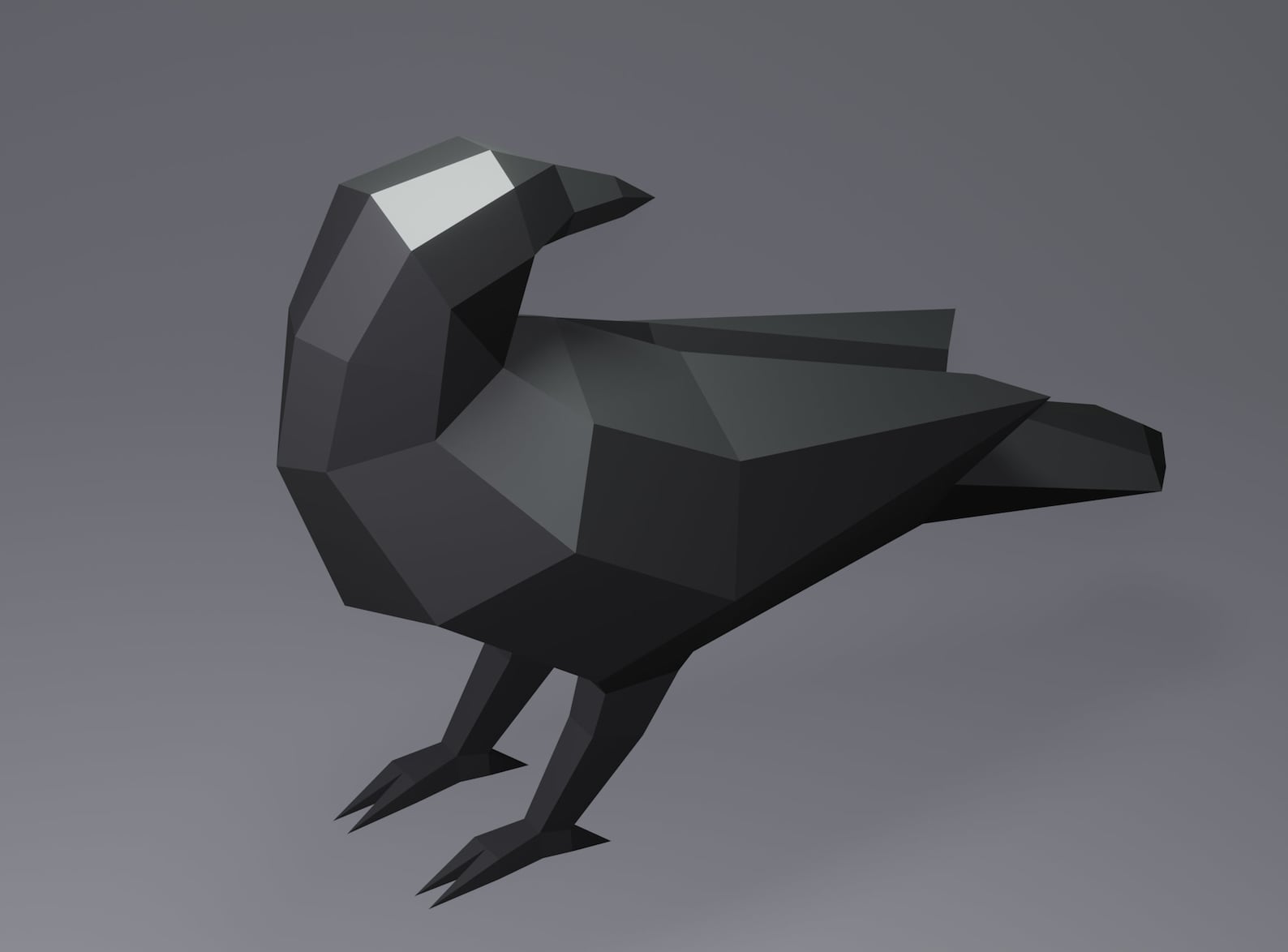 Raven Papercraft, Raven, SVG, PDF Template, Paper Statue, Crow 3D Low ...