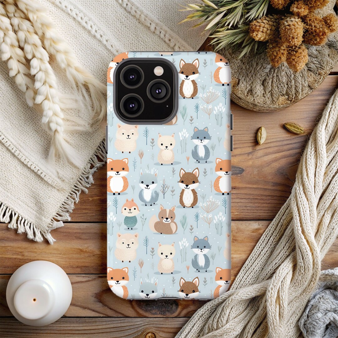 Cute Woodland Critters, Forest Animals Smartphone Tough Case iPhone 15 ...