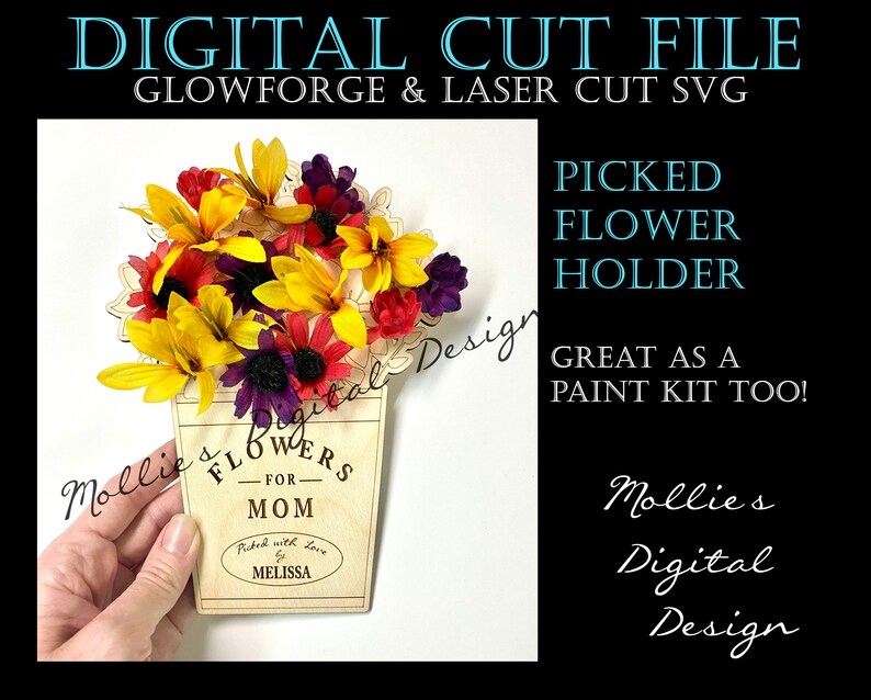 Picked Flower Holder SVG Digital File Flowers for Mom - Etsy