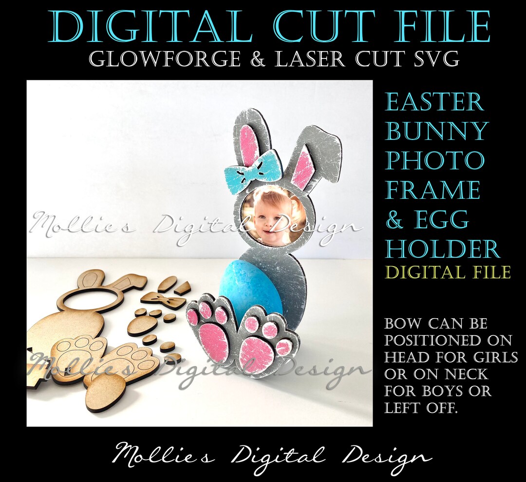 Easter Bunny Photo Frame Egg Holder SVG | Digital File | Floppy Ear ...