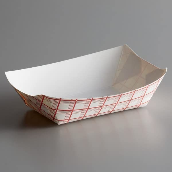 Disposable Red and White Checkered Paperboard Food Trays, Carnivals ...