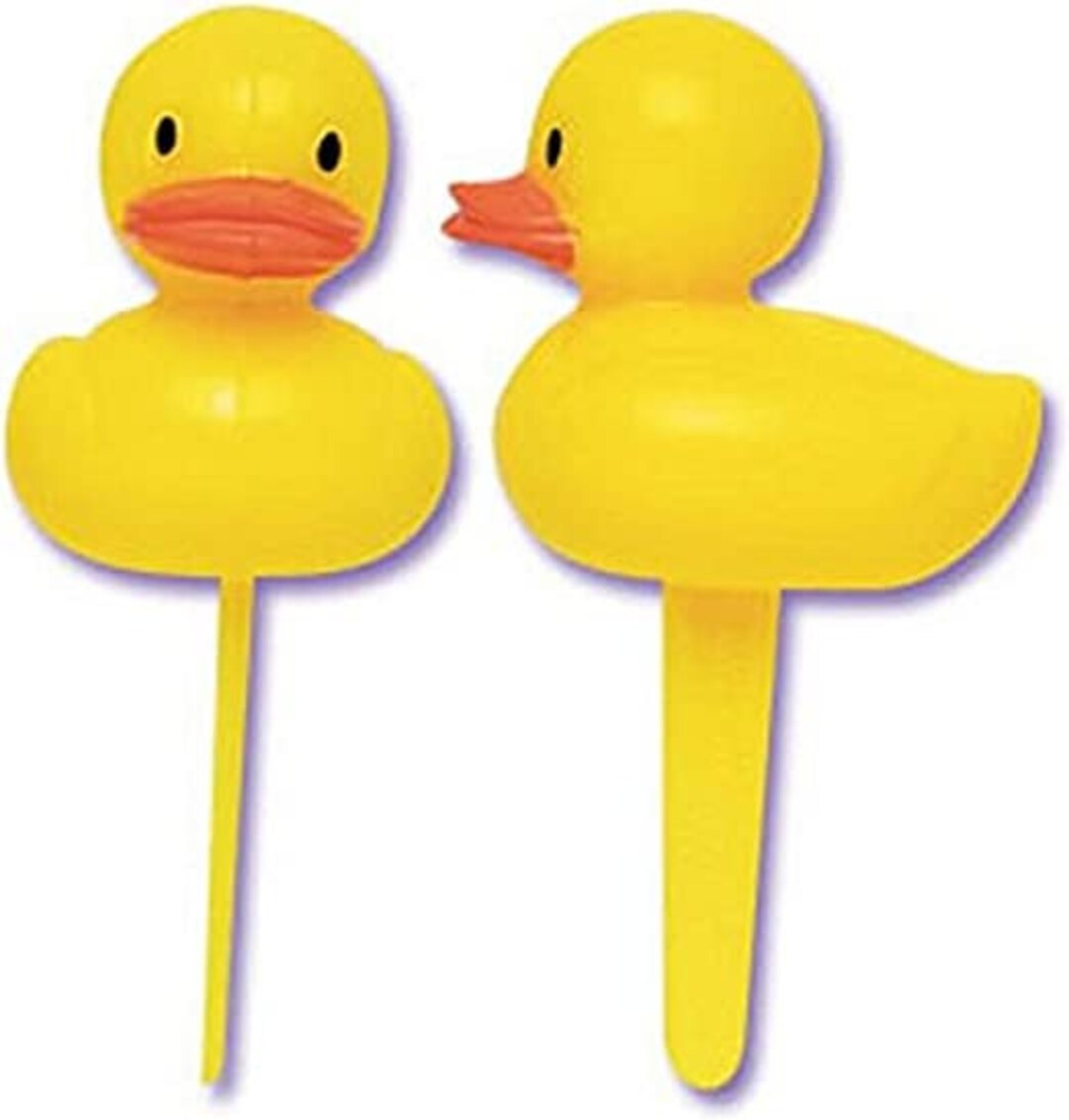 Oasis Supply 3D Rubber Ducky Cake Topper, Yellow Food Safe Reusable ...
