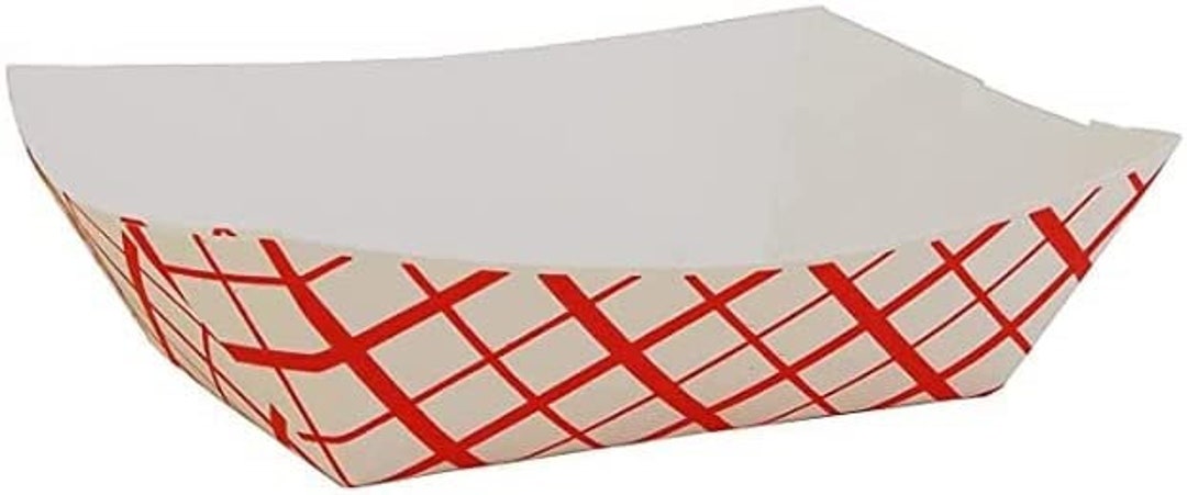 Disposable Red and White Checkered Paperboard Food Trays, Carnivals ...