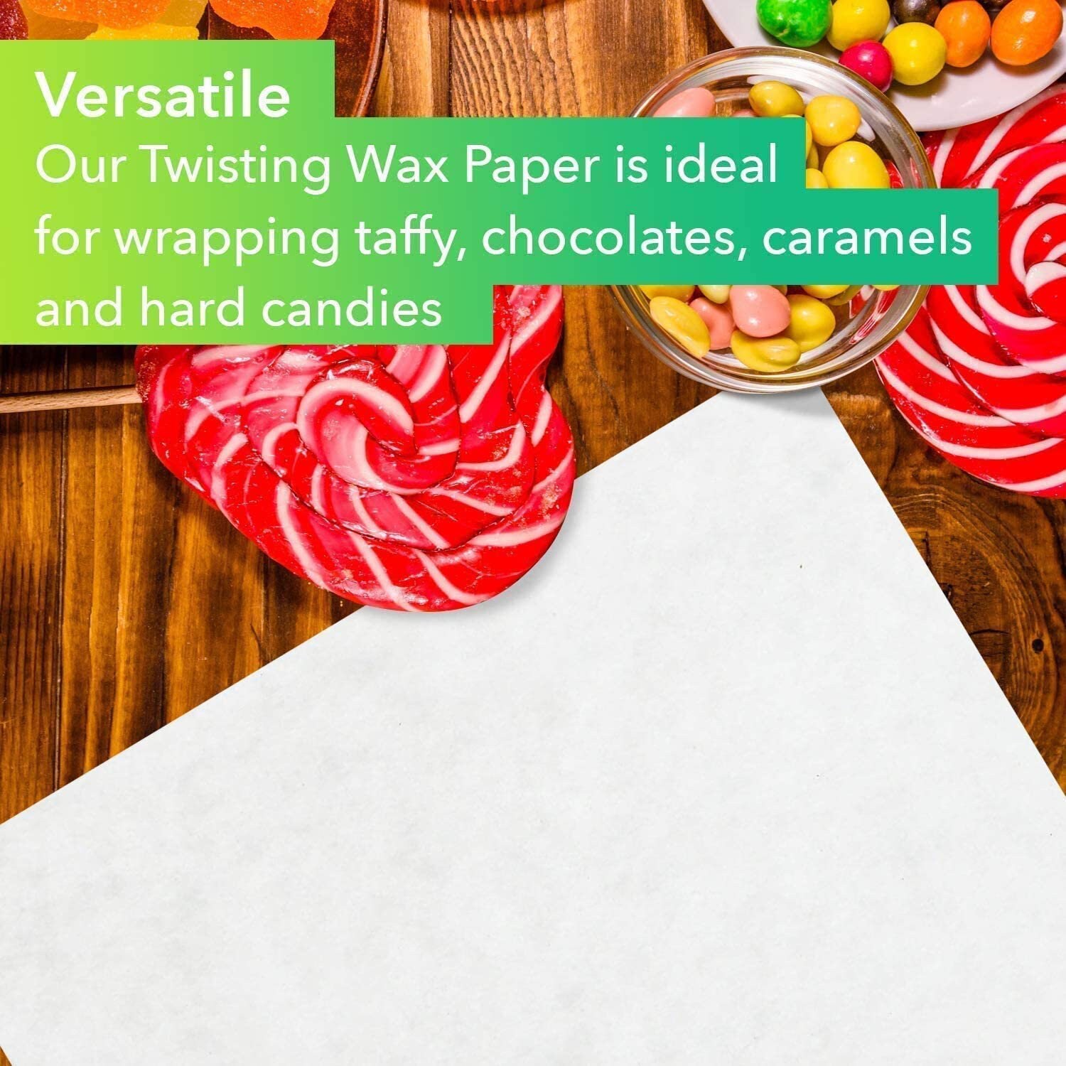 Twisting Wax Paper Sheets for Food (100)– Rectangle Caramel Wrappers ...