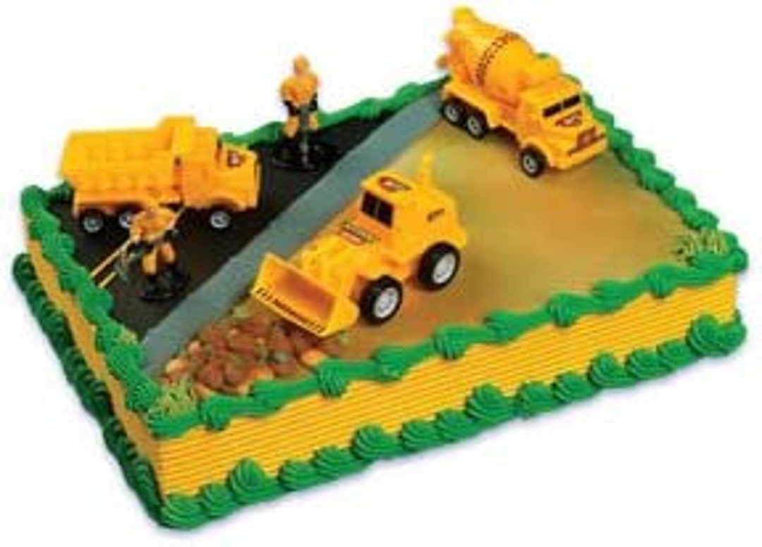 A Birthday Place Construction Scene Cake Topper Kit - Etsy