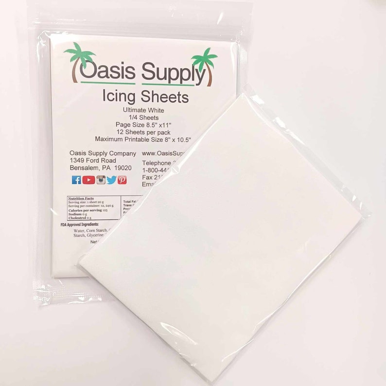 Oasis Supply Burn Away Cake Kit - 12 Icing Sheets and 20 Wafer Paper ...