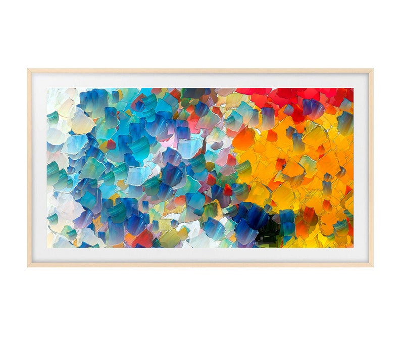 Abstract Samsung Frame TV Art With Primary Colors Frame TV - Etsy