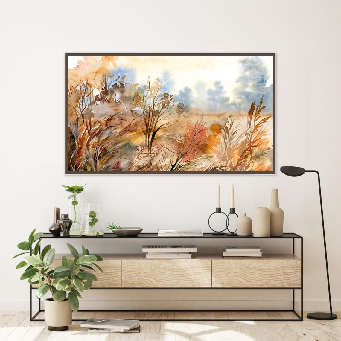 Fall TV Art Samsung Frame TV Art Fall Watercolor Frame TV | Etsy