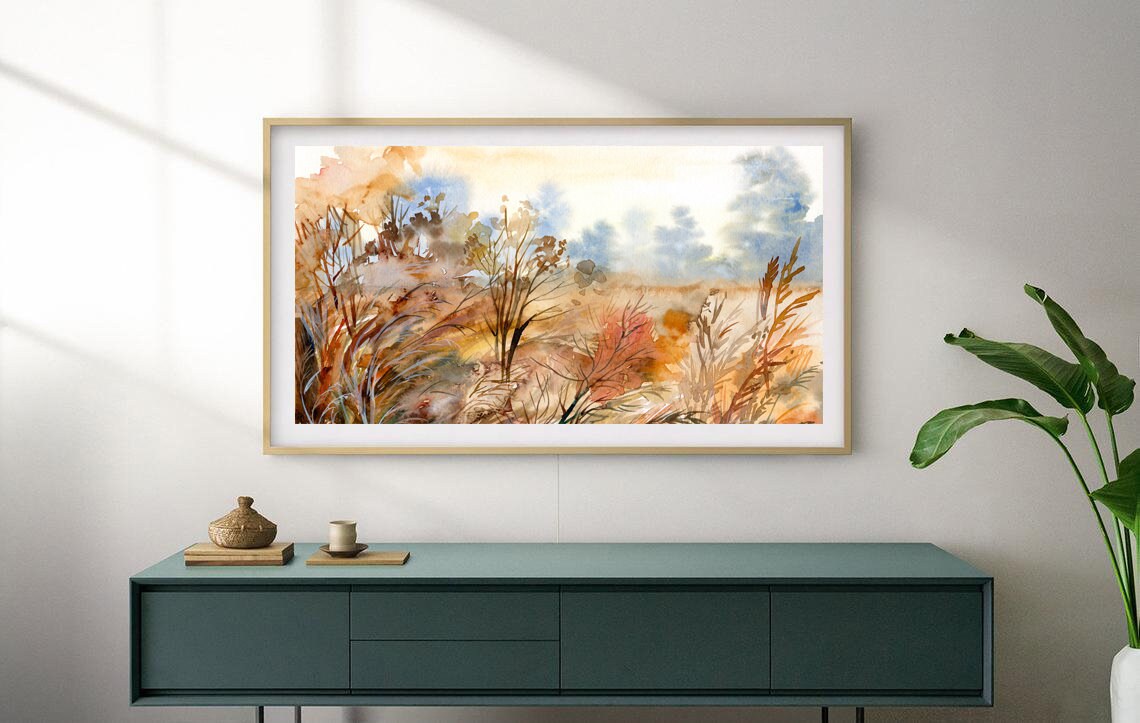 Fall TV Art Samsung Frame TV Art Fall Watercolor Frame TV | Etsy