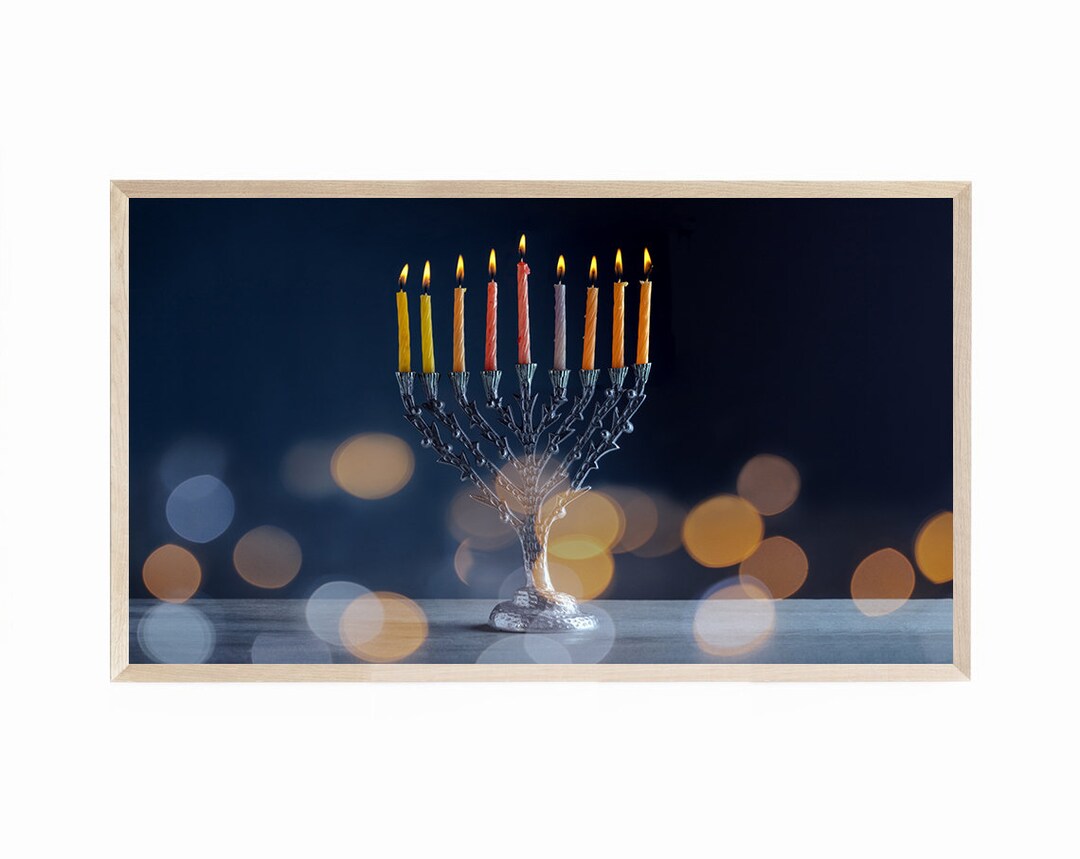 Samsung Frame TV Art Hanukkah Art With Menorah, Frame TV Artwork Happy ...
