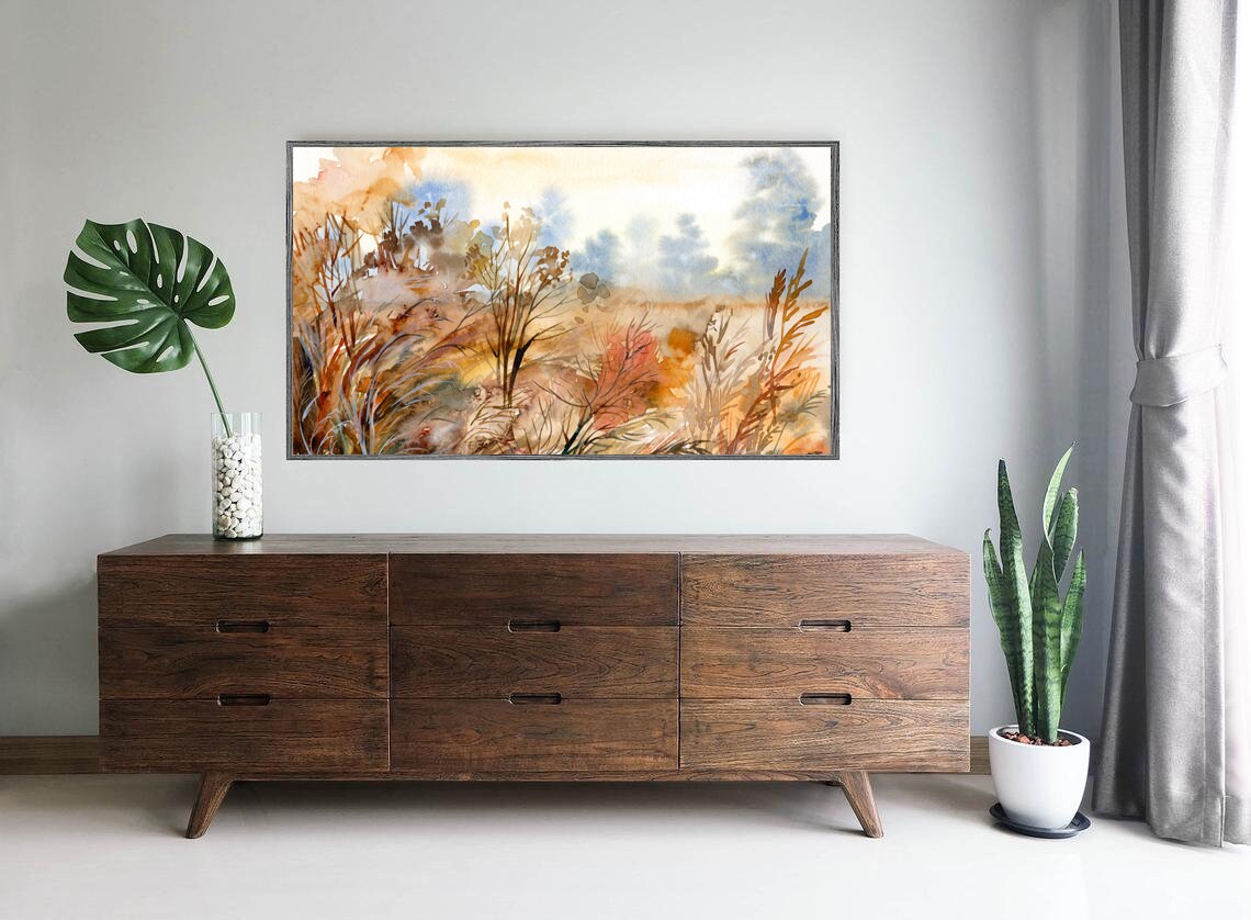 Fall TV Art, Samsung Frame TV Art Fall Watercolor, Frame TV Art Fall ...