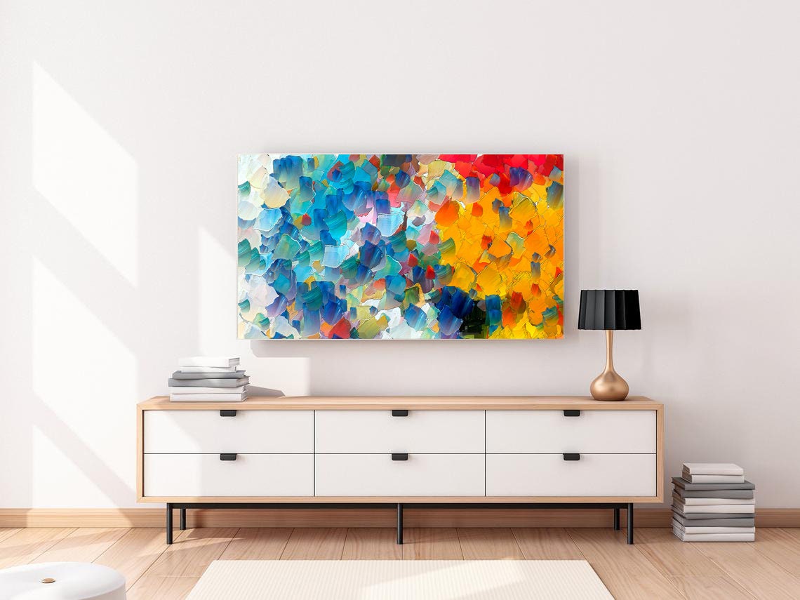 Abstract Samsung Frame TV Art With Primary Colors Frame TV - Etsy