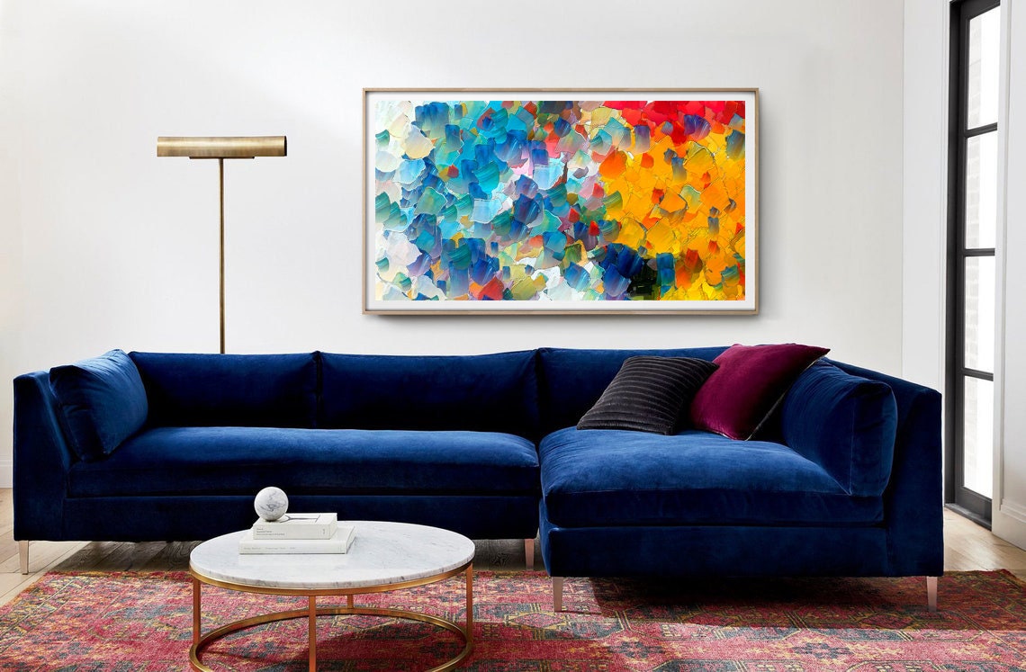 Abstract Samsung Frame TV Art With Primary Colors Frame TV - Etsy