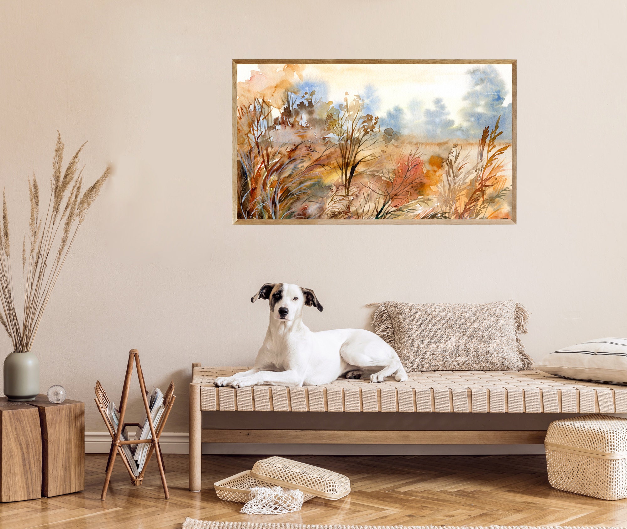 Fall TV Art, Samsung Frame TV Art Fall Watercolor, Frame TV Art Fall ...