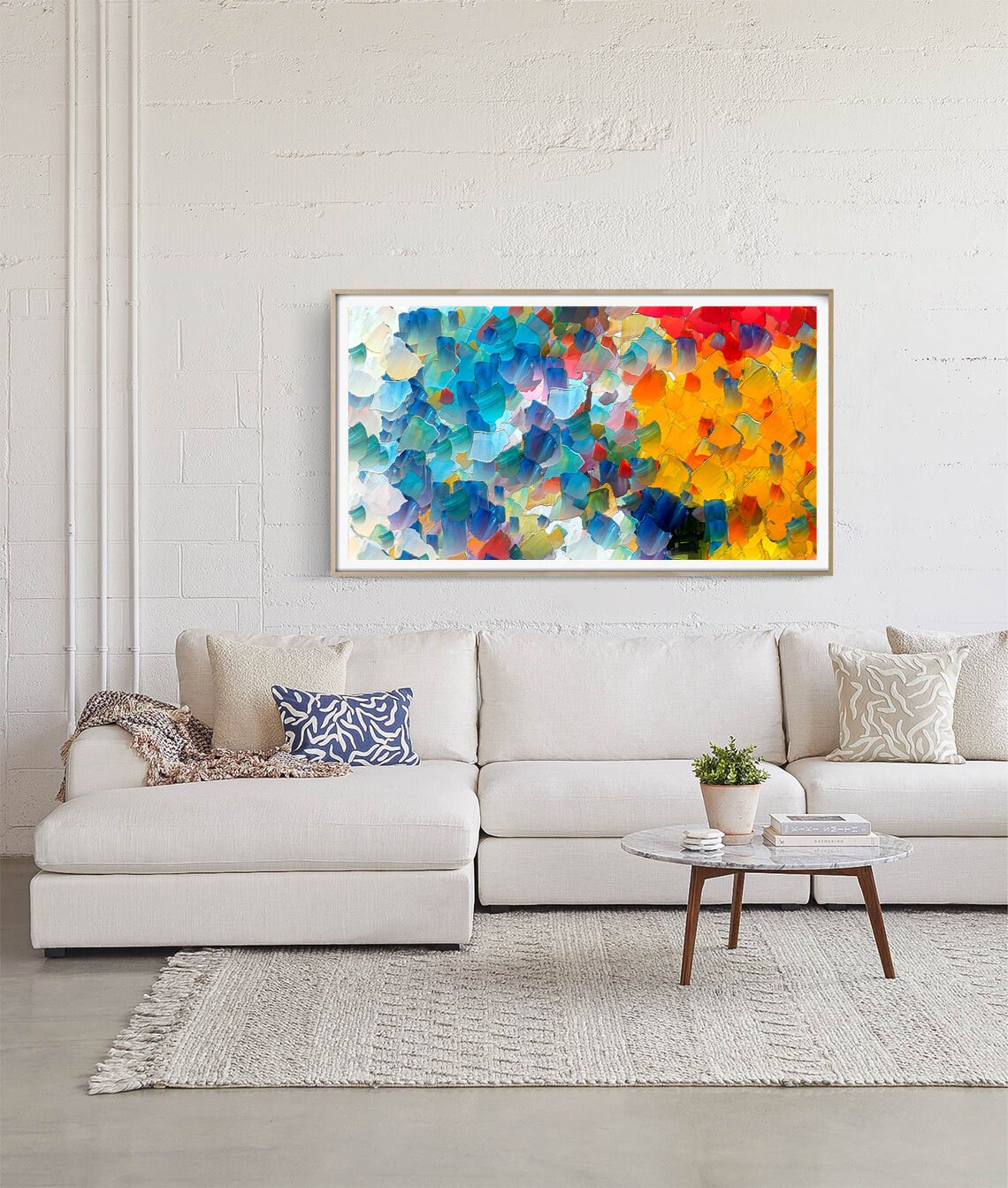 Abstract Samsung Frame TV Art With Primary Colors Frame TV - Etsy