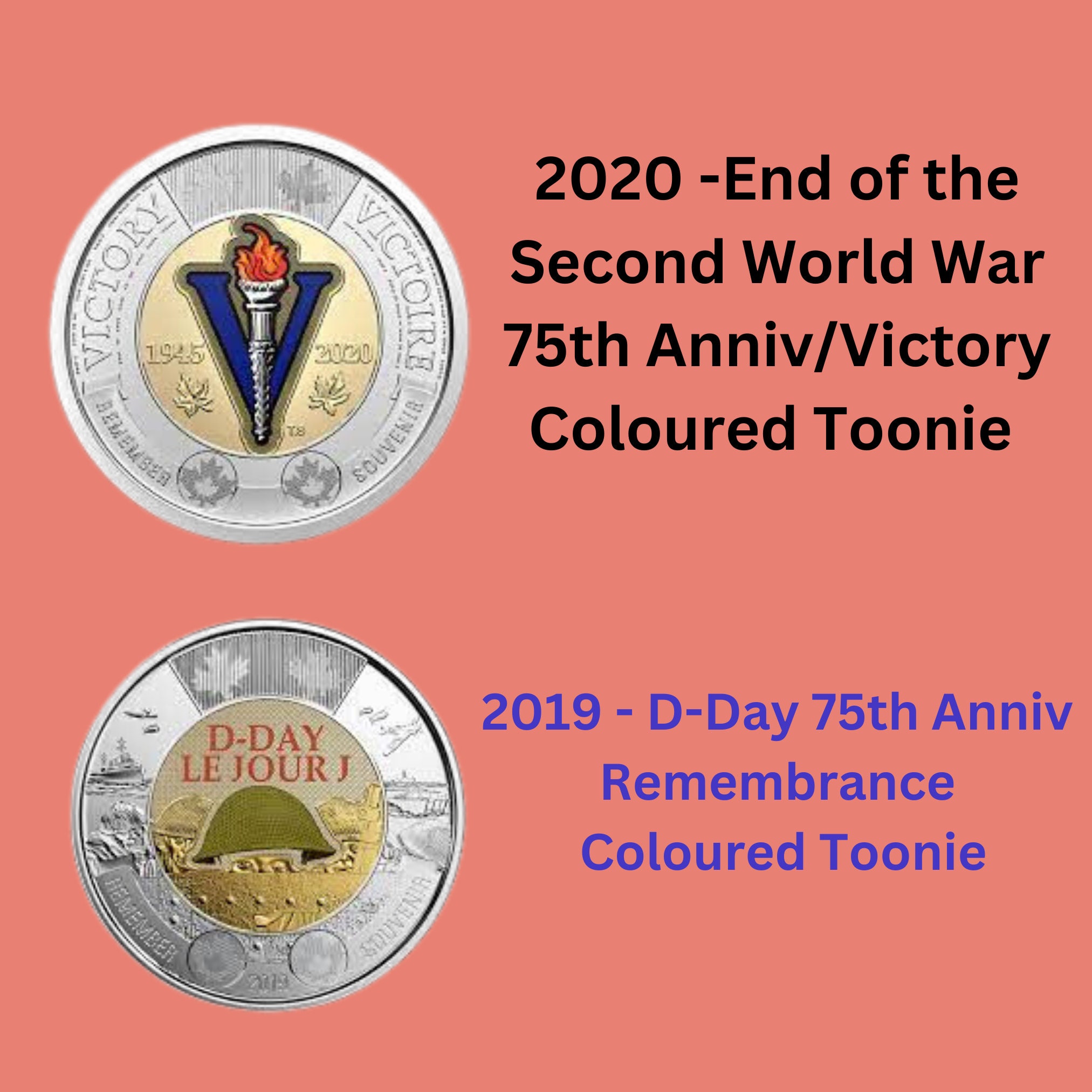 Canada 6 Coloured Coin Collection Set 2022 Black Ring Toonie - Etsy