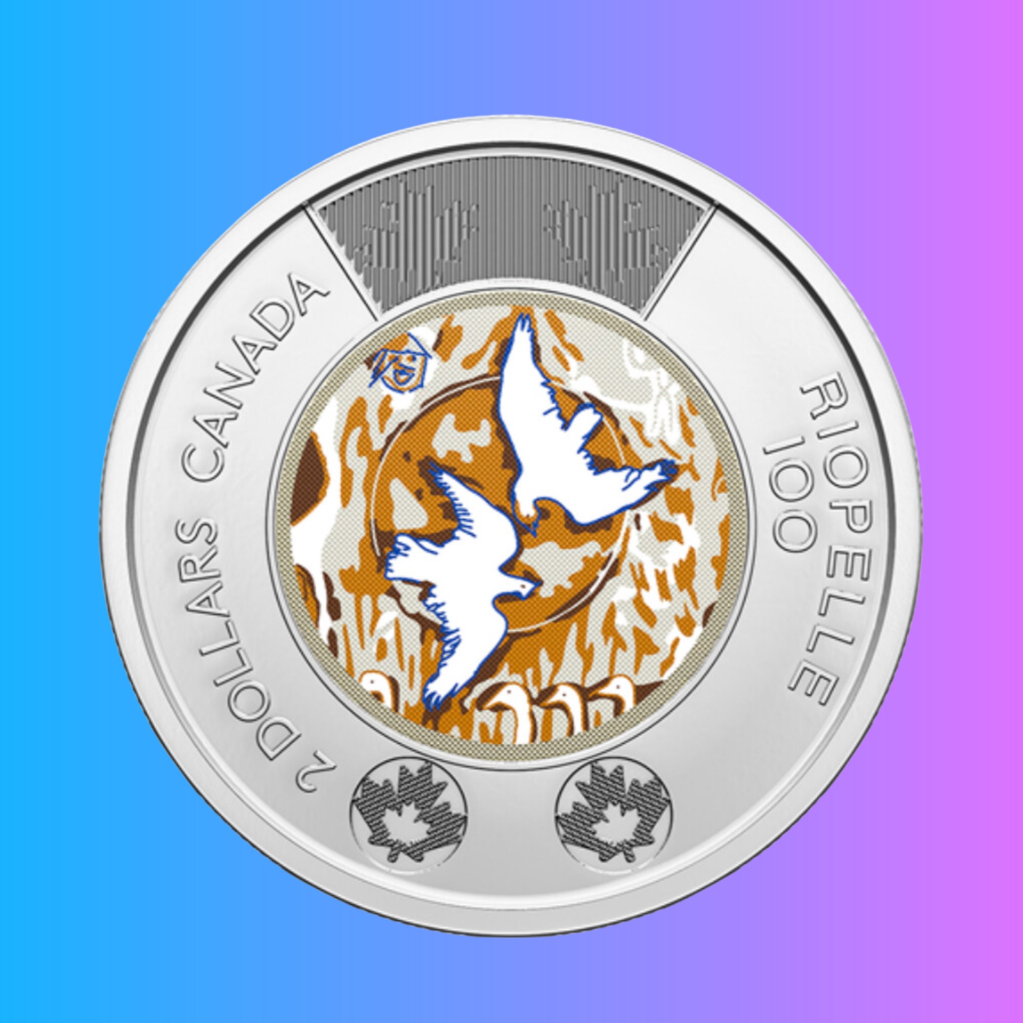 6 Colored Toonie Set, Canadian Coloured Coins, Coin Collectors Gift ...